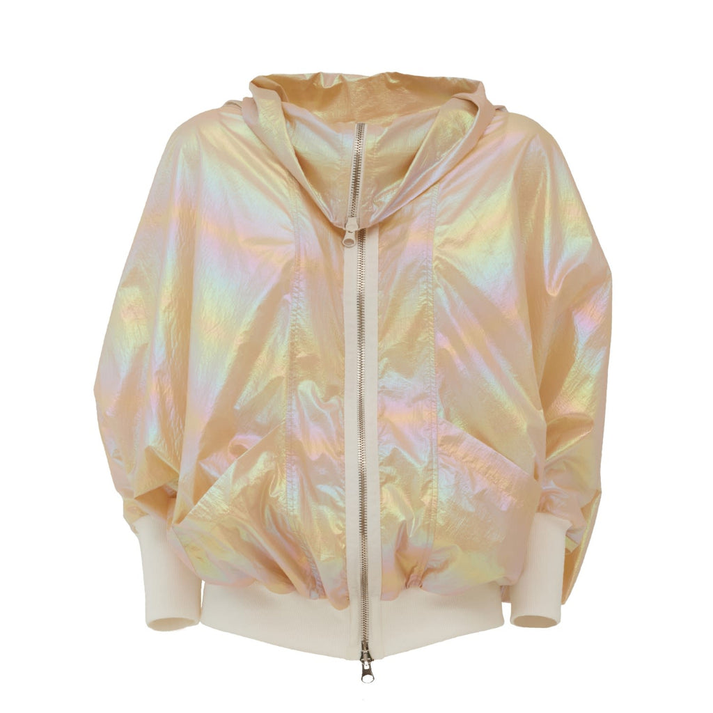 Oversized Zip-Up Bomber Jacket Holographic Shiny – Julia Allert
